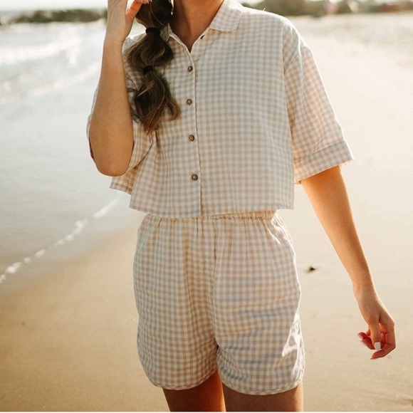 Clad & Cloth | Tops | Nwt Gingham Matching Set | Poshmark